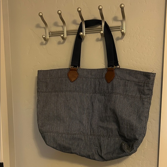 Target | Bags | Target Navy Blue And White Striped Tote With Red ...